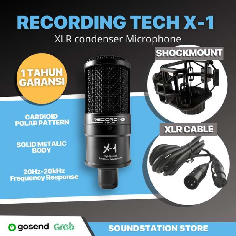 Promo MIC RECORDING TECH X1 CONDENSER MICROPHONE RECORDING ZOOM PODCAST ASMR Diskon 50% di ...