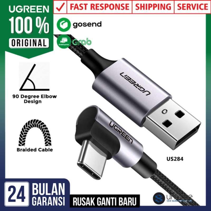 Jual Cable Gaming Usb A To Android Type C Ugreen Us284 Braided Fast ...