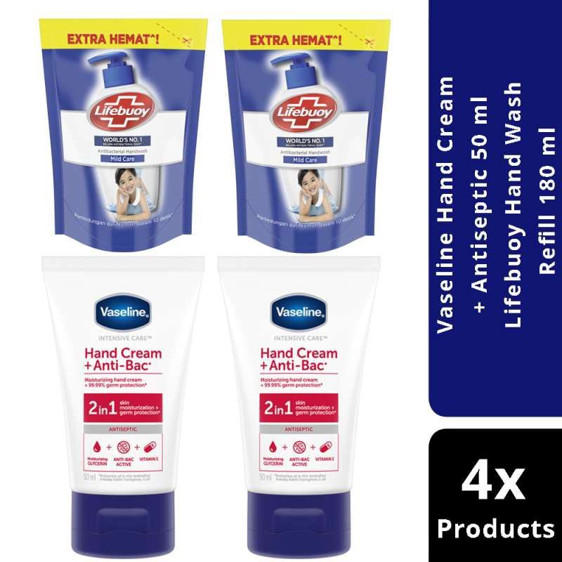 Jual SMG/JOG/SOLO - Paket Twin Vaseline Hand Cream Anti Bacterial 50mL ...