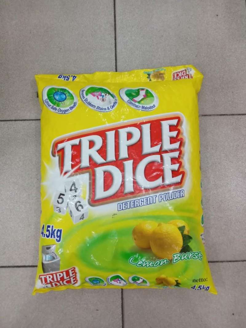 Jual TRIPLE DICE DETERGEN BUBUK LEMON BURST 4,5kg di Seller Adam Dani ...