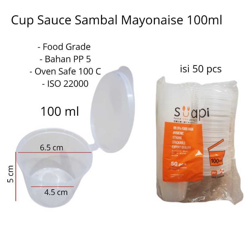Promo Tempat Saos Plastik 100ml Cup Sambal Sauce Container Suapi Isi ...