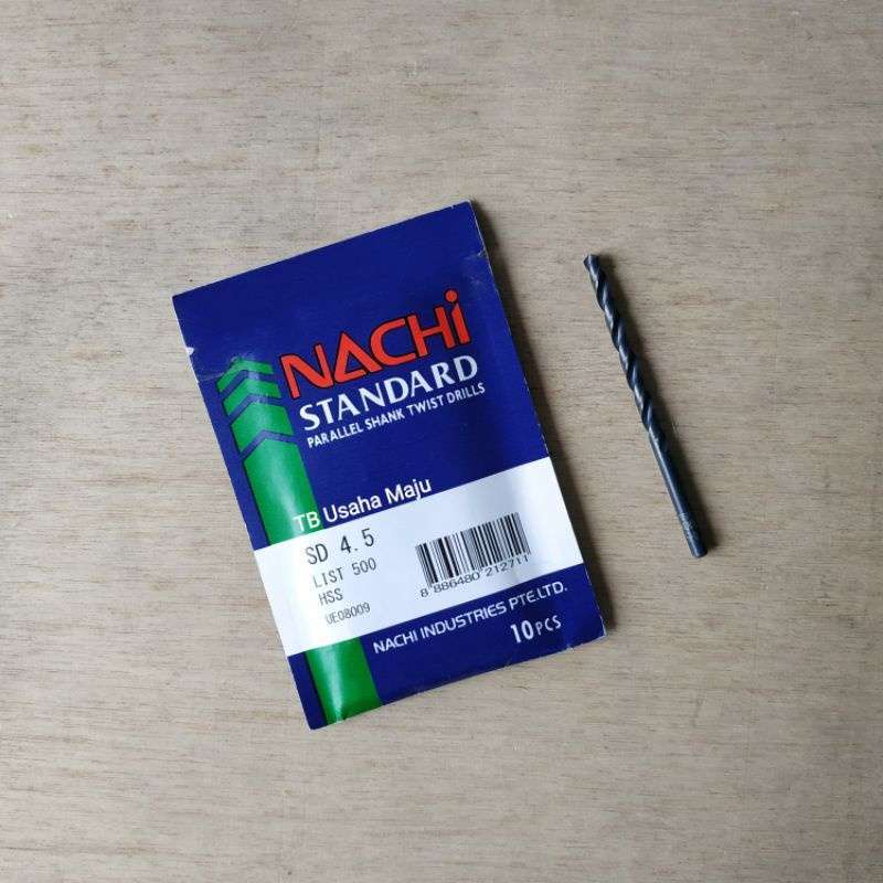 Jual Mata Bor Besi NACHI 4.5mm (ASLI) / HSS Parallel Shank Twist Drills ...