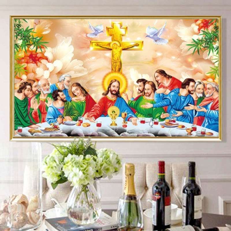 Jual LUKISAN Lukisan Jadi Diamond Painting full Perjamuan terakhir ...