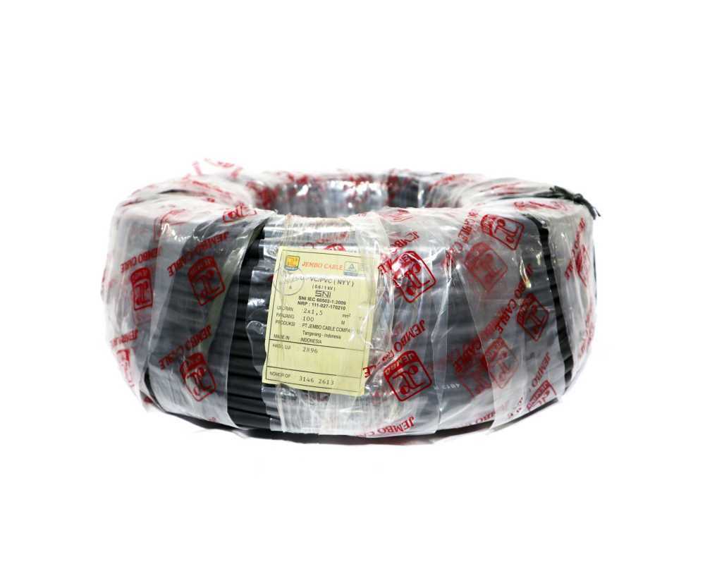 Jual Kabel Warna Hitam Nyy Ukuran 2x1.5mm Merk Jembo Panjang 100 Meter ...