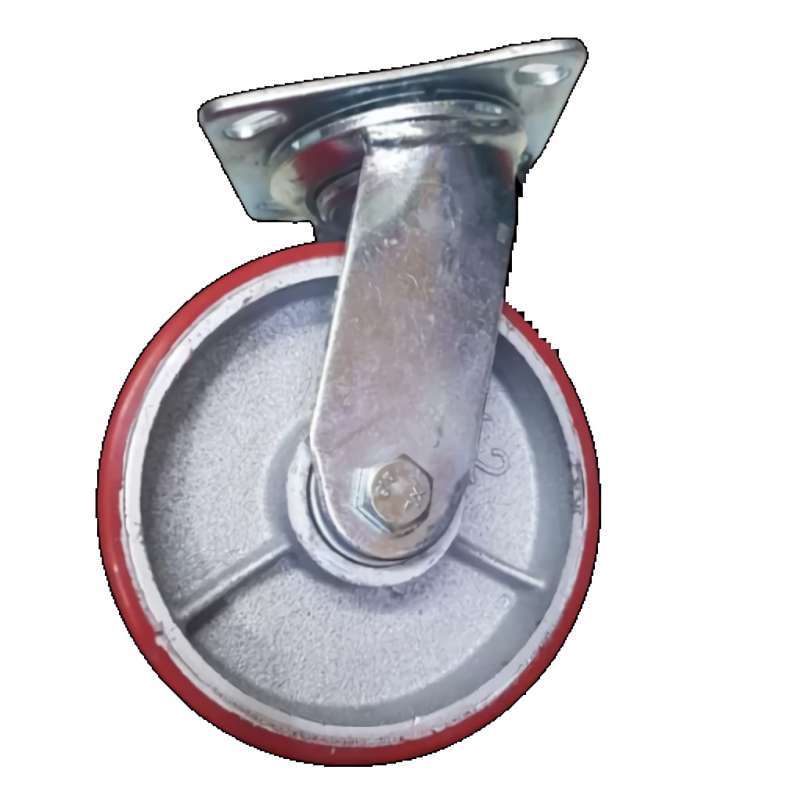 Jual Roda Caster Troli / Trolly PU Merah 8 Inch Heavy Duty Hidup ...