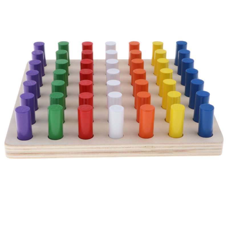 Jual 7 Colors 49pcs Wooden Sticks Inserting Blocks Stack Number ...