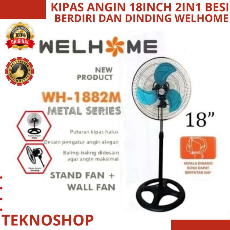 Promo Kipas Angin 18inch 2in1 Besi Berdiri dan Dinding Welhome Diskon ... Promo Kipas Angin 18inch 2in1 Besi Berdiri dan Dinding Welhome Diskon ...