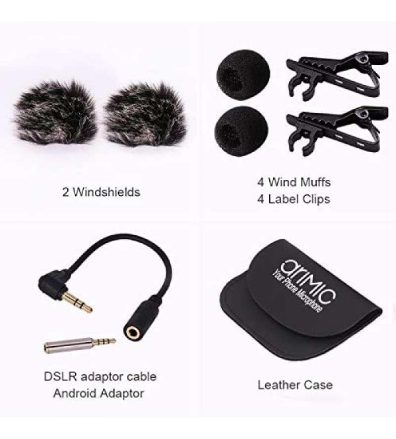 Jual Ulanzi Arimic Dual Mic 6m Clip On Lavalier Microphone Hitam di ...