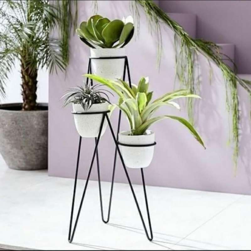Promo Rak Pot Tanaman Bunga Besi Tempat Pot Berdiri Standing Pot 3 ...