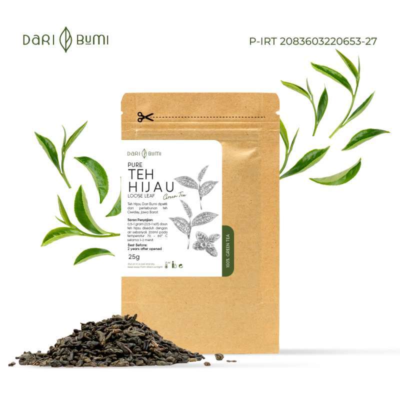 Promo Teh Hijau Murni 25 gr Dari Bumi Greentea Premium Diskon 32% di ...