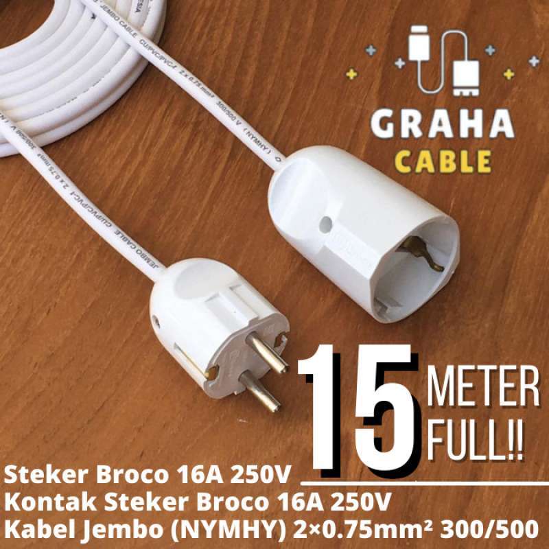 Promo Sambungan Kabel Listrik (Extension) 15 Meter Broco Diskon 23% di ...