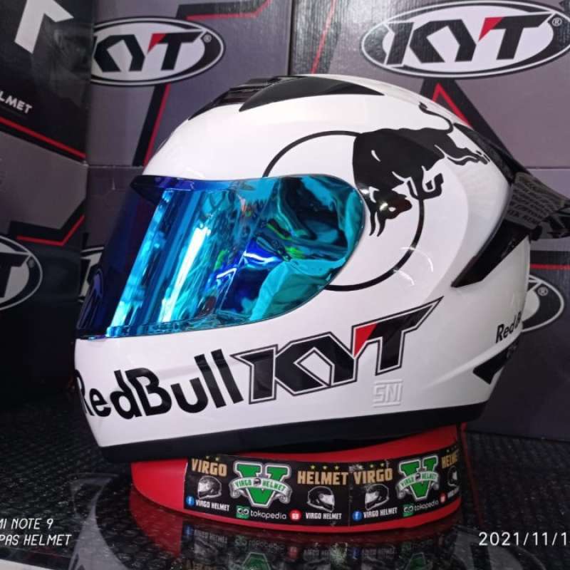 Promo Kyt Helm R10 Full Stiker Red Bull Paket Ganteng Diskon 35% di ...