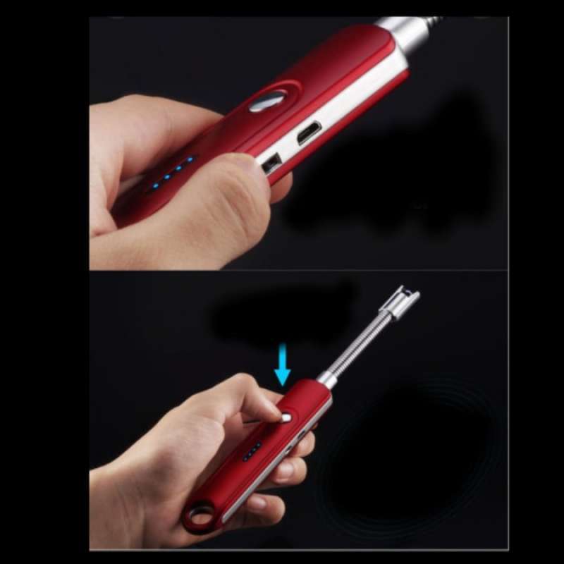 Promo korek elektrik USB rechargeable lighter metal pemantik api gun ...