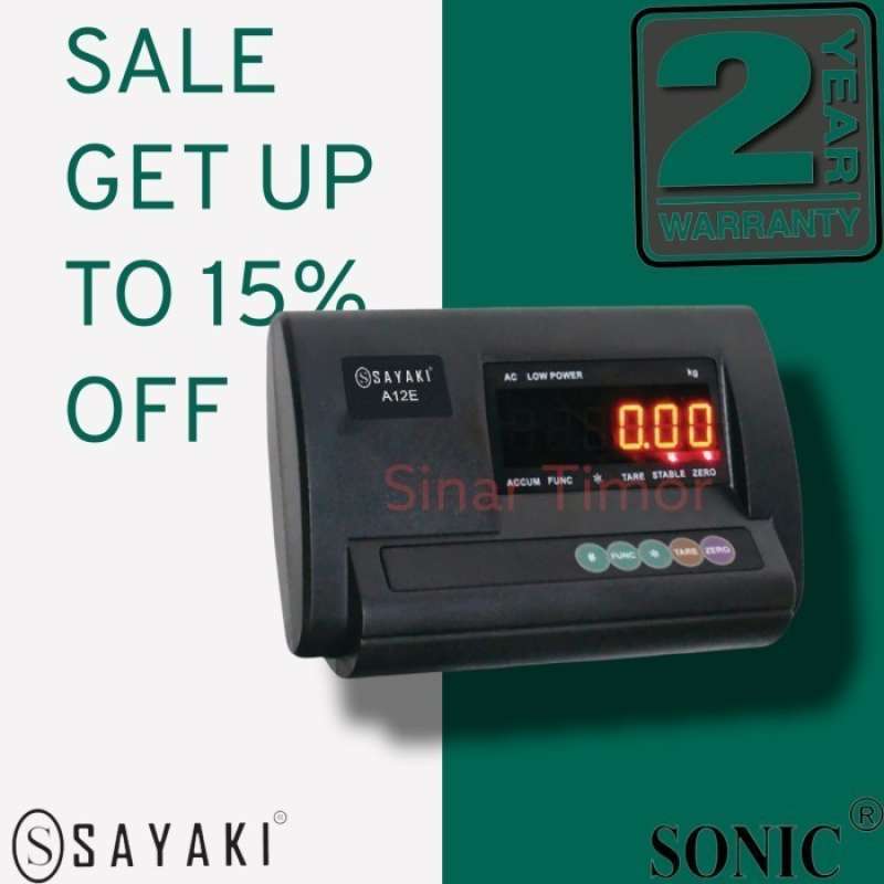 Promo INDICATOR TIMBANGAN DIGITAL, SONIC / SAYAKI A12E Diskon 33% di ...