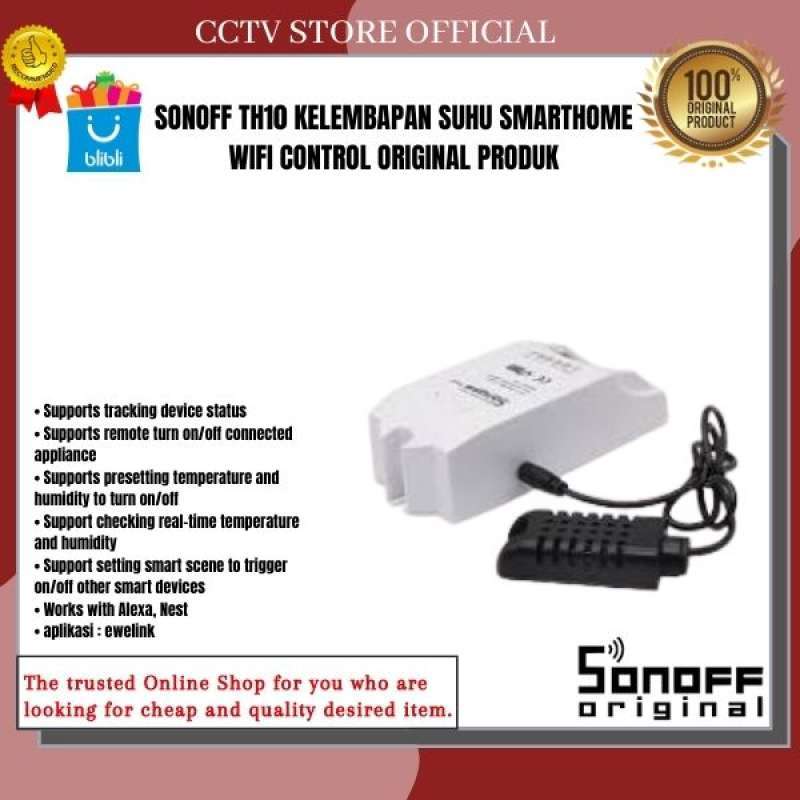 Jual SONOFF TH10 KELEMBAPAN SUHU SMARTHOME WIFI CONTROL ORIGINAL PRODUK - Putih di Seller CCTV ...
