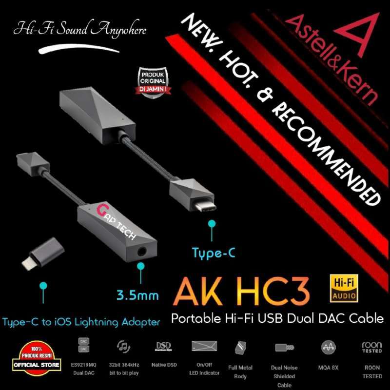 Jual Astell & Kern Ak Hc3 / Hc 3 Portable Hi-fi Usb Dual Dac Cable Original Di Seller Gap Tech ...