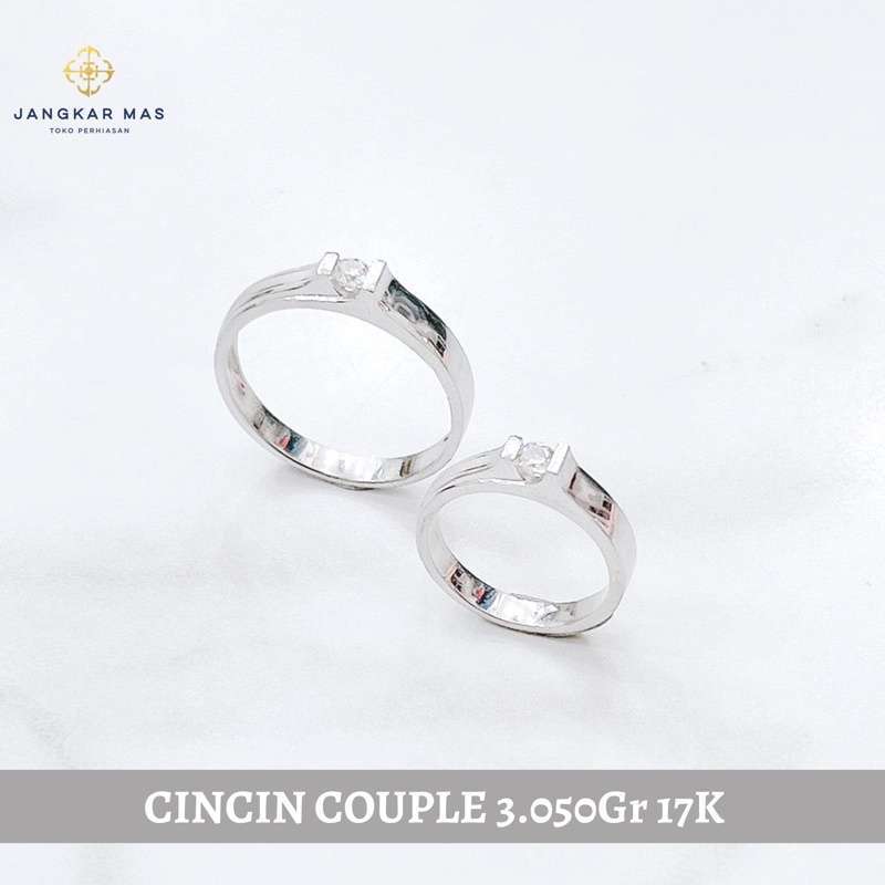 Jual Cincin Couple Pasangan Mas Putih 17K Cincin Nikah di Seller Toko ...