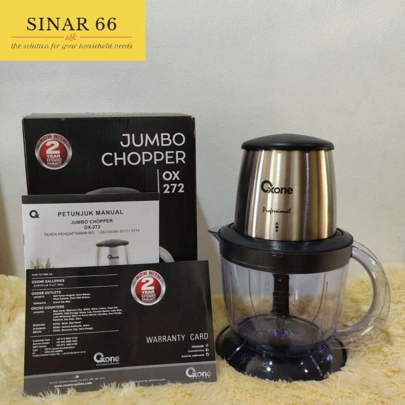 Promo OXONE JUMBO CHOPPER PROFESSIONAL OX-272 FOOD PROCESSOR - Silver ...
