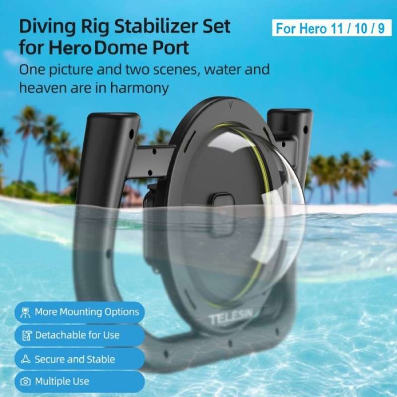 Promo Telesin 30M Diving Rig Stabilizer Kit For Gopro Hero 10 / 9 Dome ...