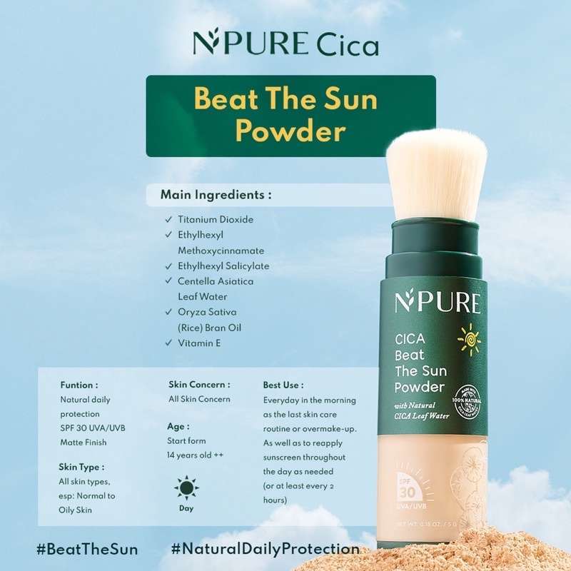 Jual Npure Cica Beat The Sun Powder Spf 30 Uva/uvb Di Seller Hello ...