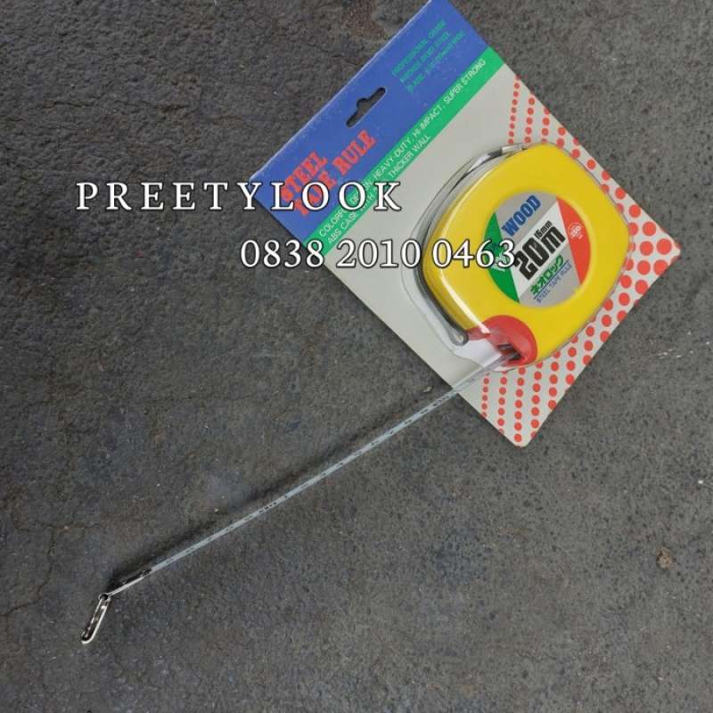 Jual WOOD Meteran Roll Pita Baja 20 Meter Made In taiwan Original di ...