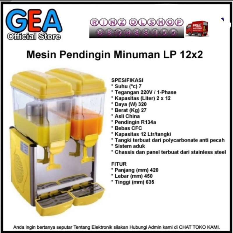 Jual Juice Dispenser Gea Lp-12x2 Mesin Pendingin Dispenser Minuman ...