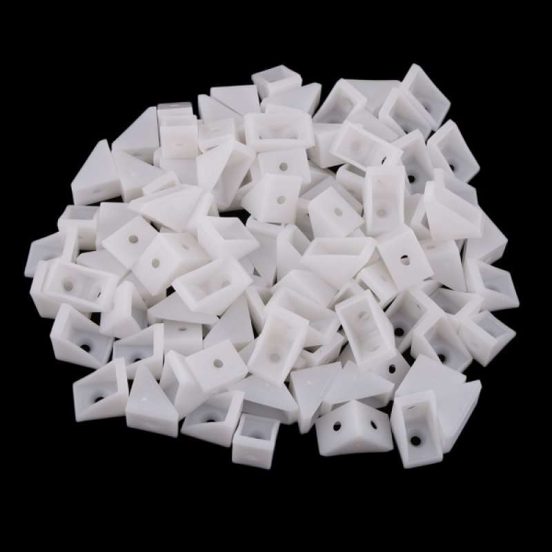 Jual 100x Shelf Support Corner Brace Angle Bracket 90 Degree Plastic ...