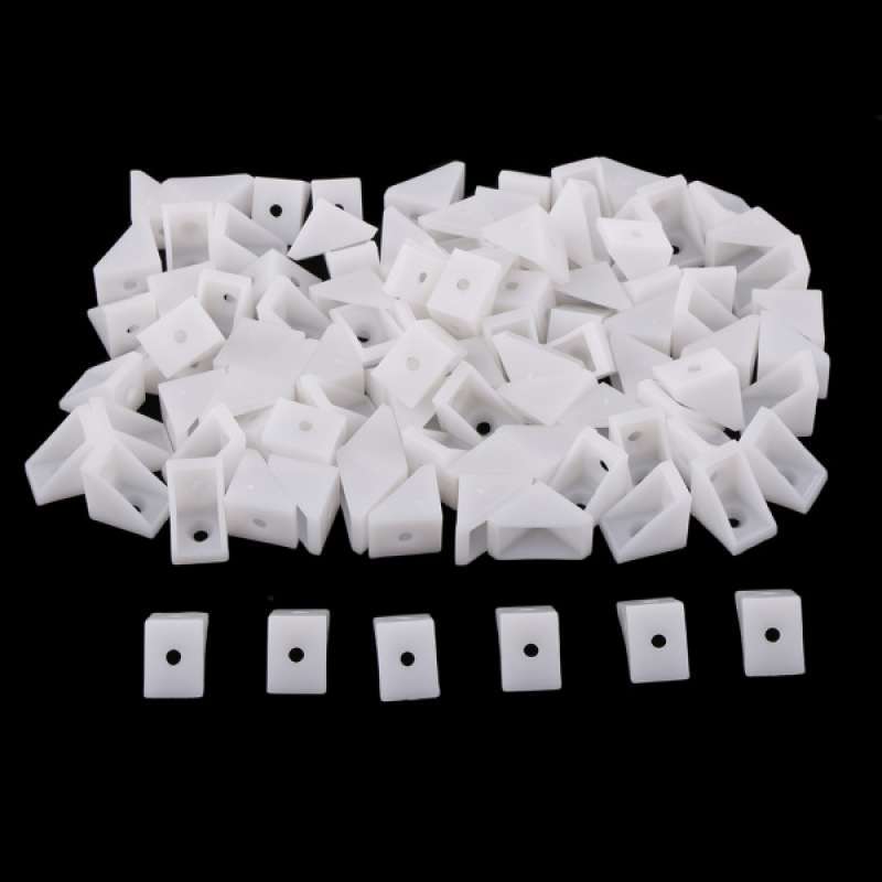 Jual 100x Shelf Support Corner Brace Angle Bracket 90 Degree Plastic ...
