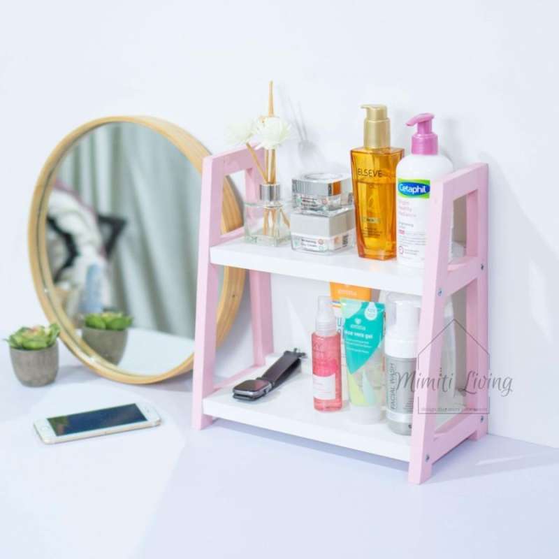 Jual Rak Bumbu Dapur Kayu / Rak Serbaguna Pink / Rak Bumbu Estetik di ...