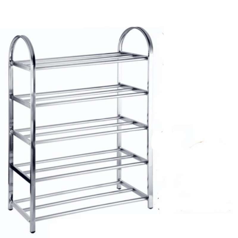 Promo Rak Sepatu / Sandal 5 Susun Stainless Steel Anti Karat Terbaik ...