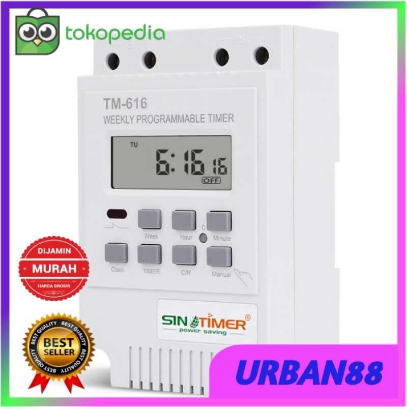 Promo TIMER SWITCH RELAY PANEL LISTRIK 220V 30A - TM616W Diskon 33% di ...