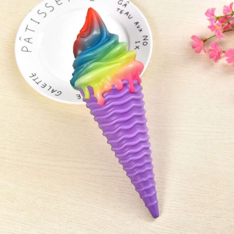 Jual JUMBO ICE CREAM CONE WITH SINGLE COLOR CONE SQUISHY squishi es ...