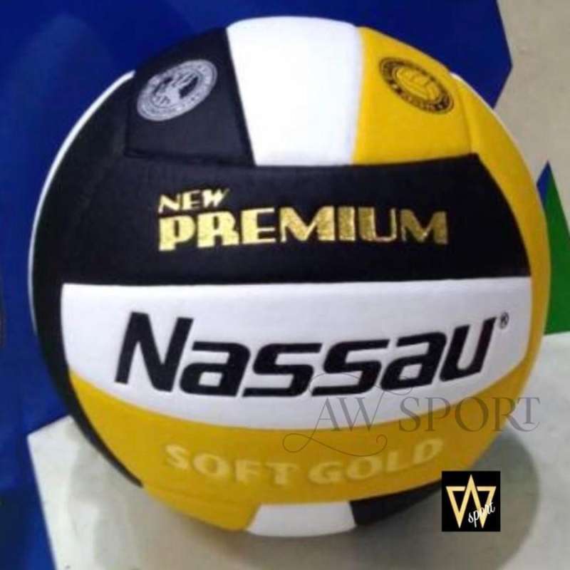 Jual Bola Voli Nassau New Premium Soft Gold no.5/ Volley ball original ...
