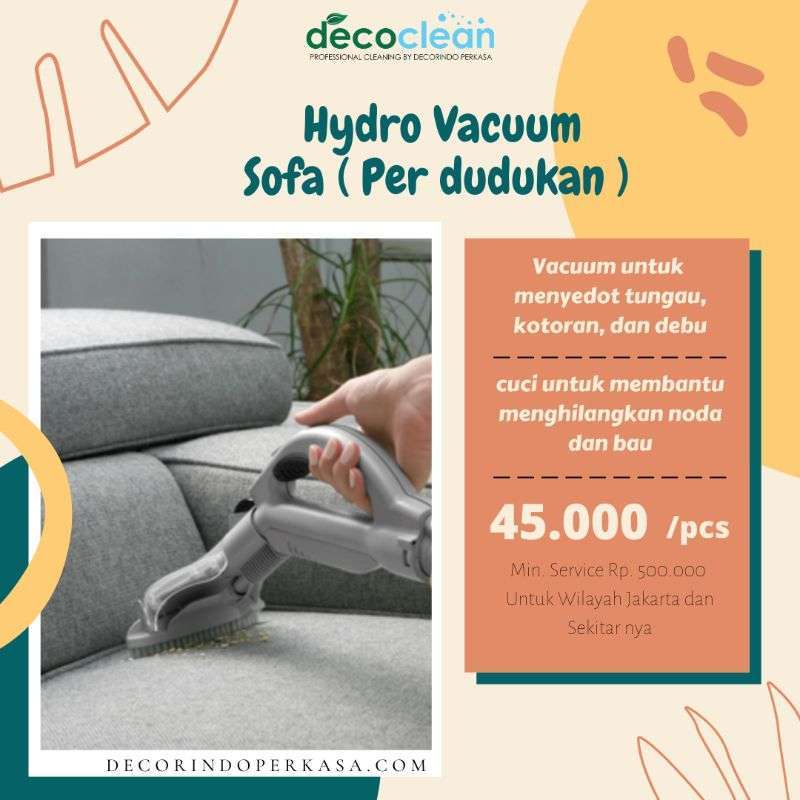 Jual Deco Clean Hydro Vacuum Sofa E-Ticket [Per Dudukan] di Seller Deco ...