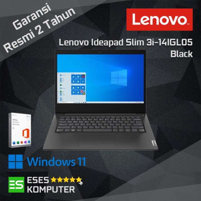 Jual Lenovo Ideapad Slim 3i 14IGL05 7CID N4020 4GB 256GB SSD Win11 OHS21 Di Seller ESES