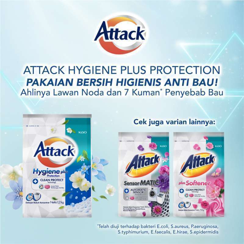 Promo Attack Hygiene Plus Deterjen Bubuk Semua Jenis Mesin Cuci 1200gr ...