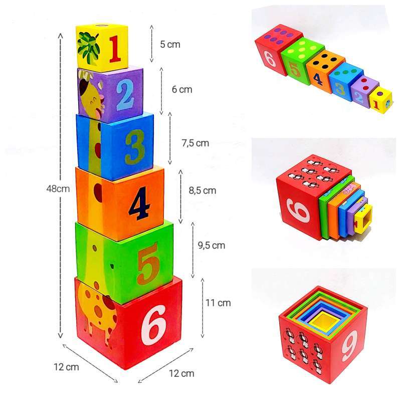 Promo Multifungsi 5in1-Five in one-stacking tower-Balok susun-mainan ...