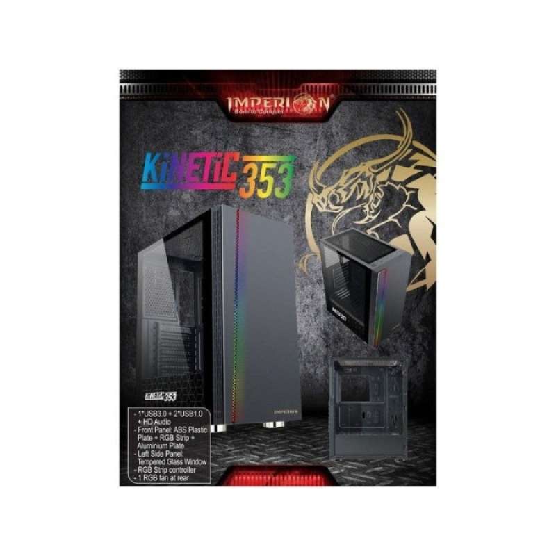 Jual Imperion Casing Pc Kinetic 353 Free 1 Fan Rgb Sync Gaming Pc Case ...