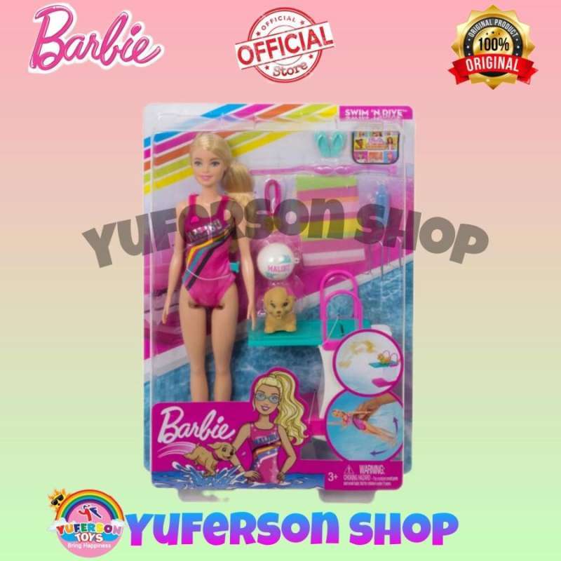Jual Barbie Dreamhouse Adventures Swim 'n Dive Doll di Seller Yuferson ...