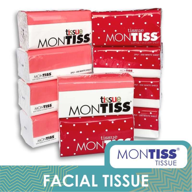 Jual Montiss Facial Tissue 250 Sheets 10 in 1 - Pink di Seller Montiss ...