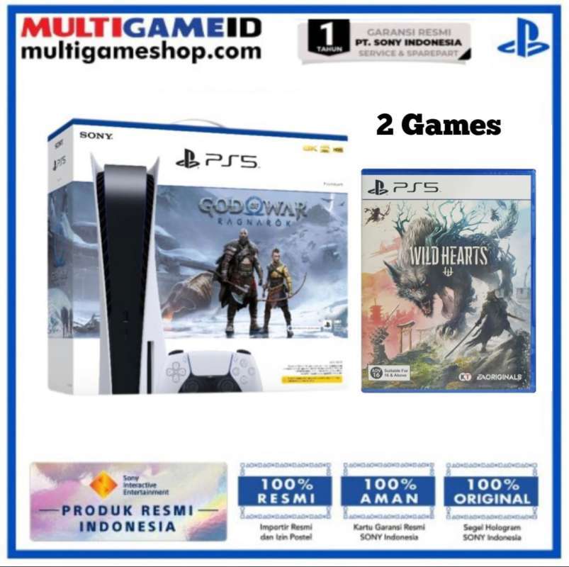Jual PS5 Console Disc Version CFI-1218A Warranty Sony Indonesia GOD OF WAR RAGNAROK + PS5 Wild ...