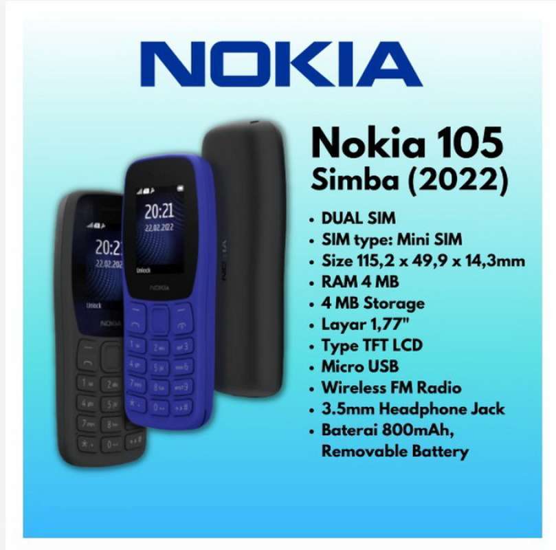 Jual Nokia 105 Simba Dual Sim 2022 Edition Garansi Resmi Di Seller ...