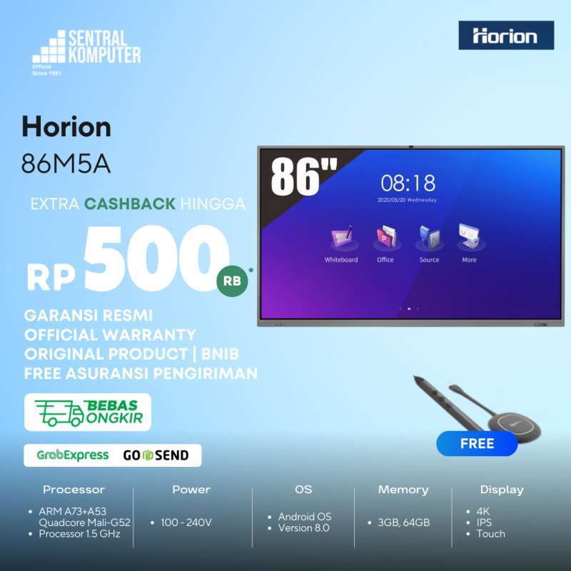 Jual HORION INTERACTIVE FLAT PANEL M5A 86 di Seller Sentral Komputer Store - Head Office | Blibli