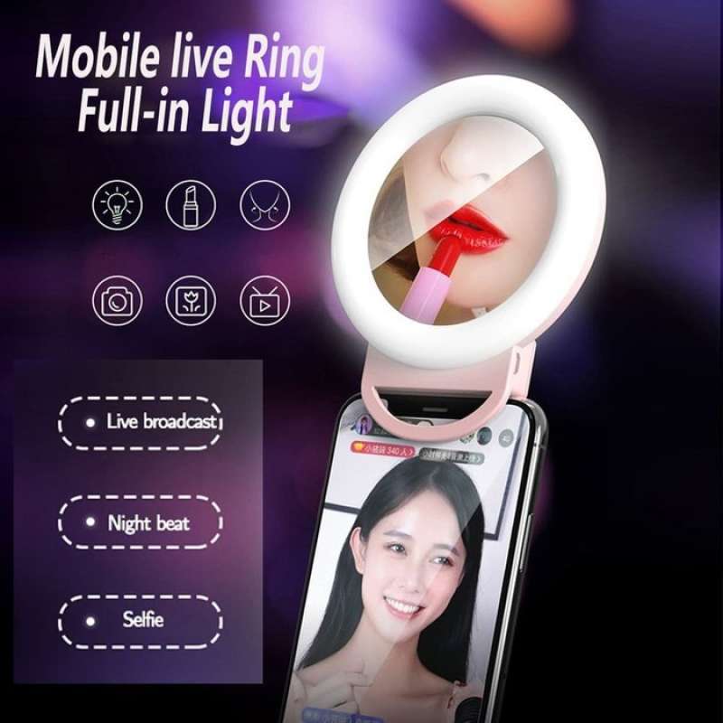Jual Mixio Ring Light Portable A4 Makeup Kaca Mirror Clip Fill Light ...