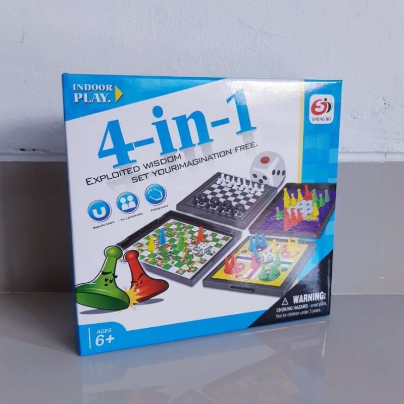 Promo Mainan Board Game 4 in 1 Catur Ular Tangga Ludo Halma Anak Edukatif Diskon 30% di Seller ...