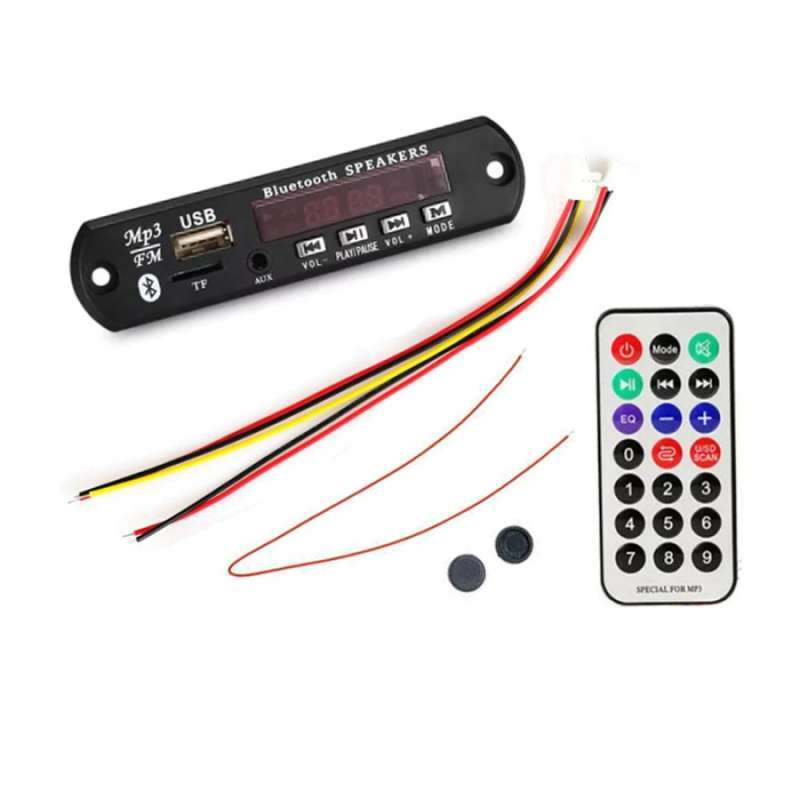 Jual Bluetooth Decoder Board MP3 USB TF FM Radio 12V Module Plus Remote ...