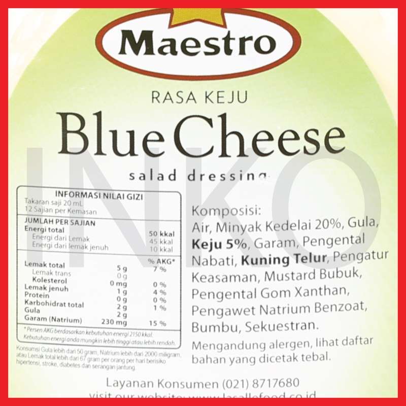 Jual Maestro Blue Cheese Salad Dressing Rasa Keju Botol 237ml Di Seller ...