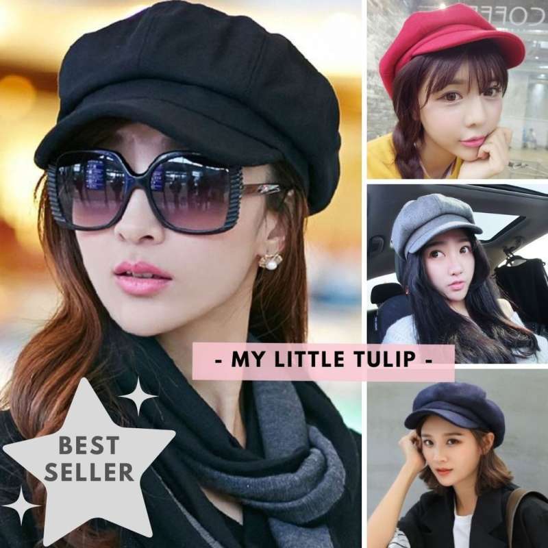 Jual Topi Baret Golf / Topi Beret Pelukis Retro Gaya Korea Jepang Wool ...