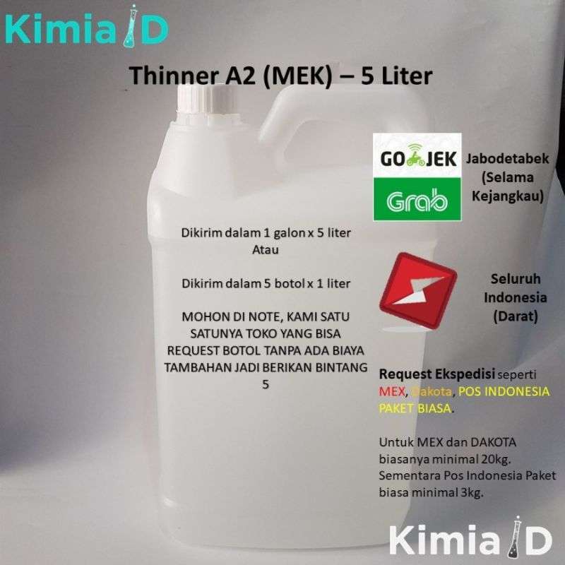 Jual KIMIA.ID Thinner MEK - 5 Liter - Solvent - Thinner Cat - Epoxy ...