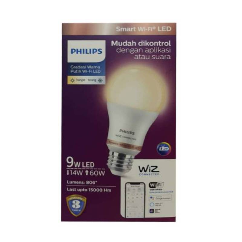 Jual Philips Lampu Smart WiFi LED 9W - Color and Tunable White [16 juta ...